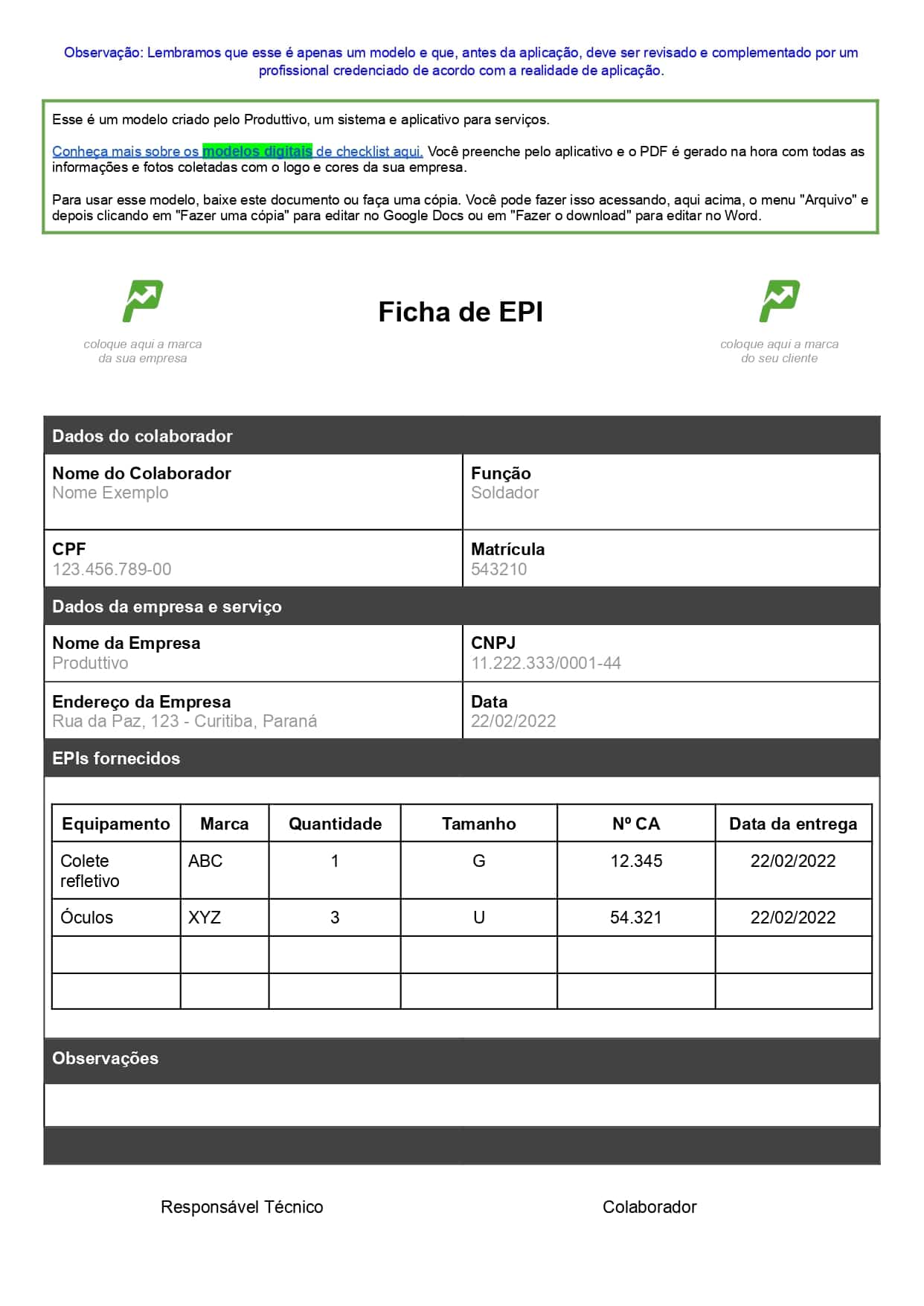 Controle de EPI: importância, como fazer + modelo grátis